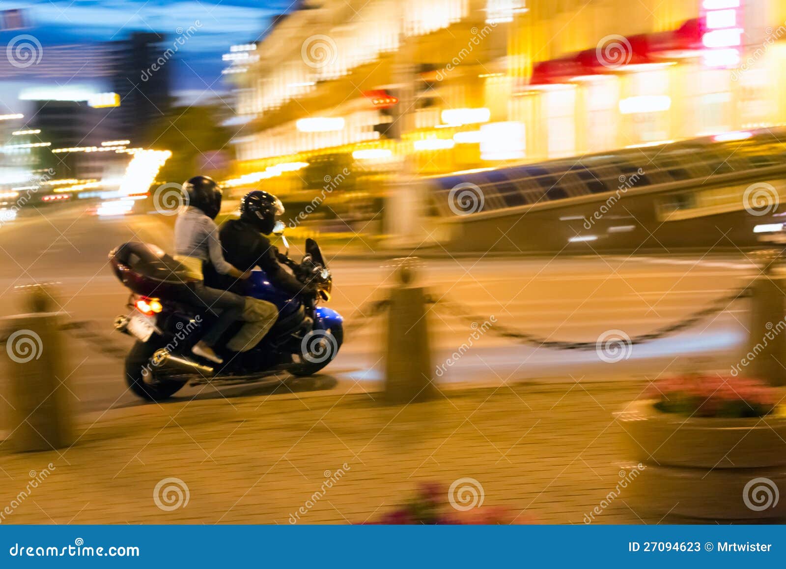 Night motorcyclist stock image. Image of equipment, city - 27094623