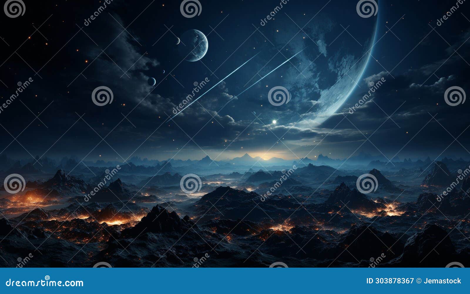 Night Mountain Peak, Galaxy Astronomy, Planet in Space, Nature Starry ...