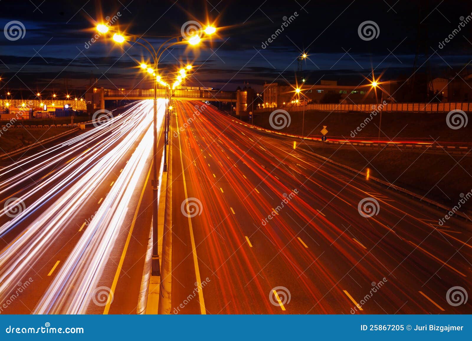 Night movement on motorway stock image. Image of drive - 25867205