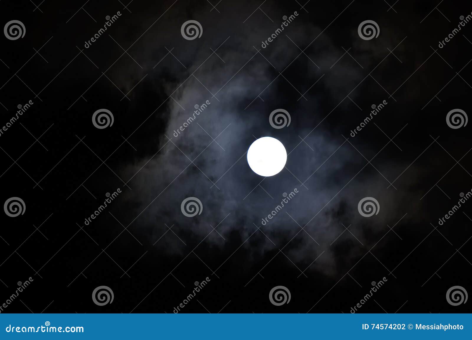 Night Mysterious Gothic Landscape in Cold Tones - Full Moon in the ...