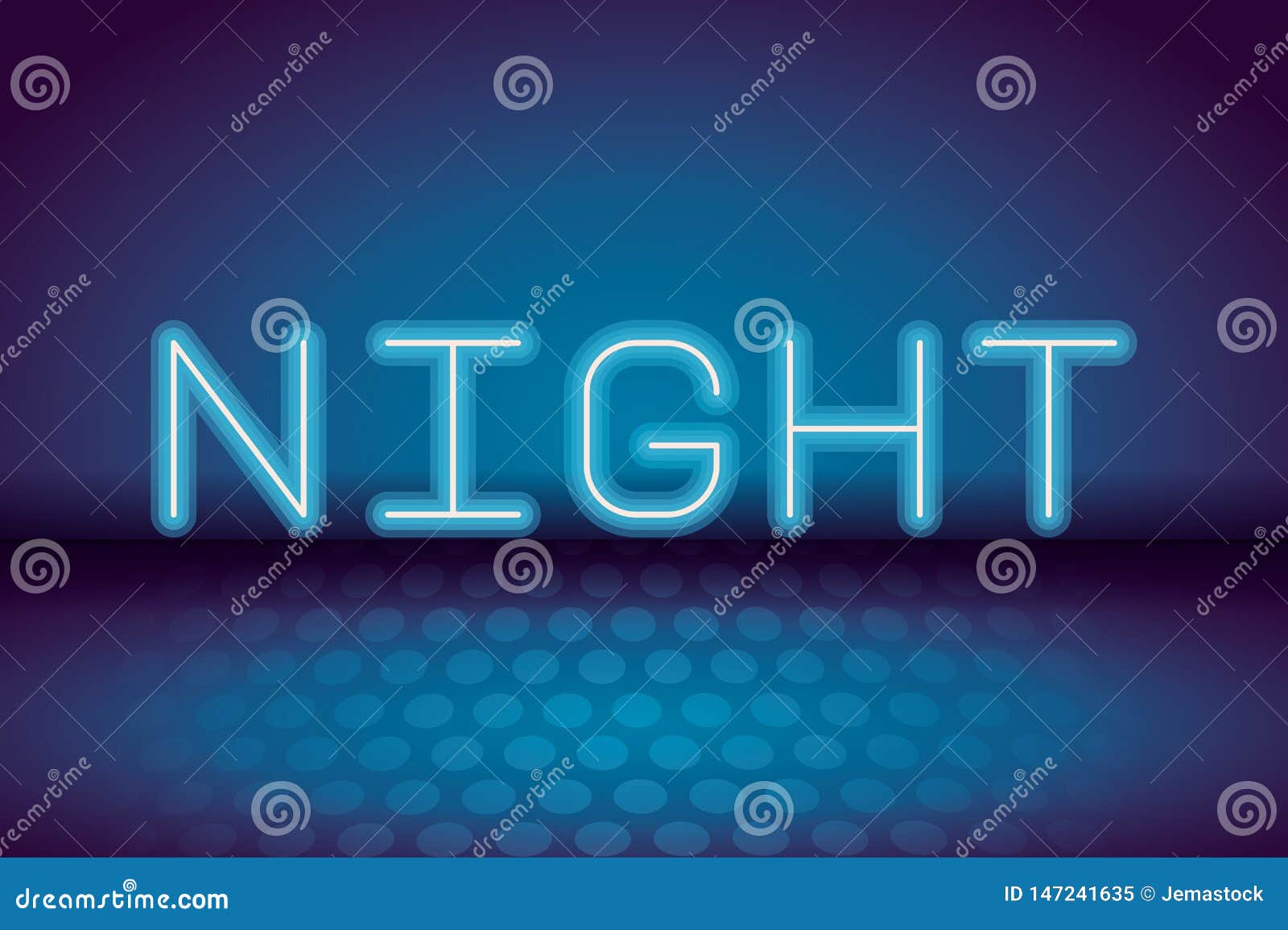 Night neon advertising stock vector. Illustration of modern - 147241635