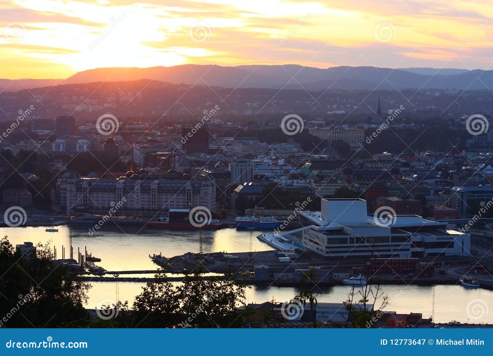 Night Oslo stock image. Image of buildings, urban, norway - 12773647