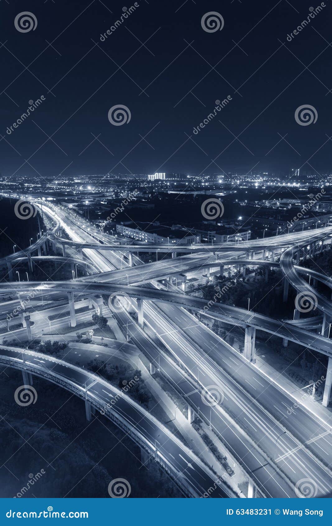 Night overpass stock image. Image of transportation, elevate - 63483231