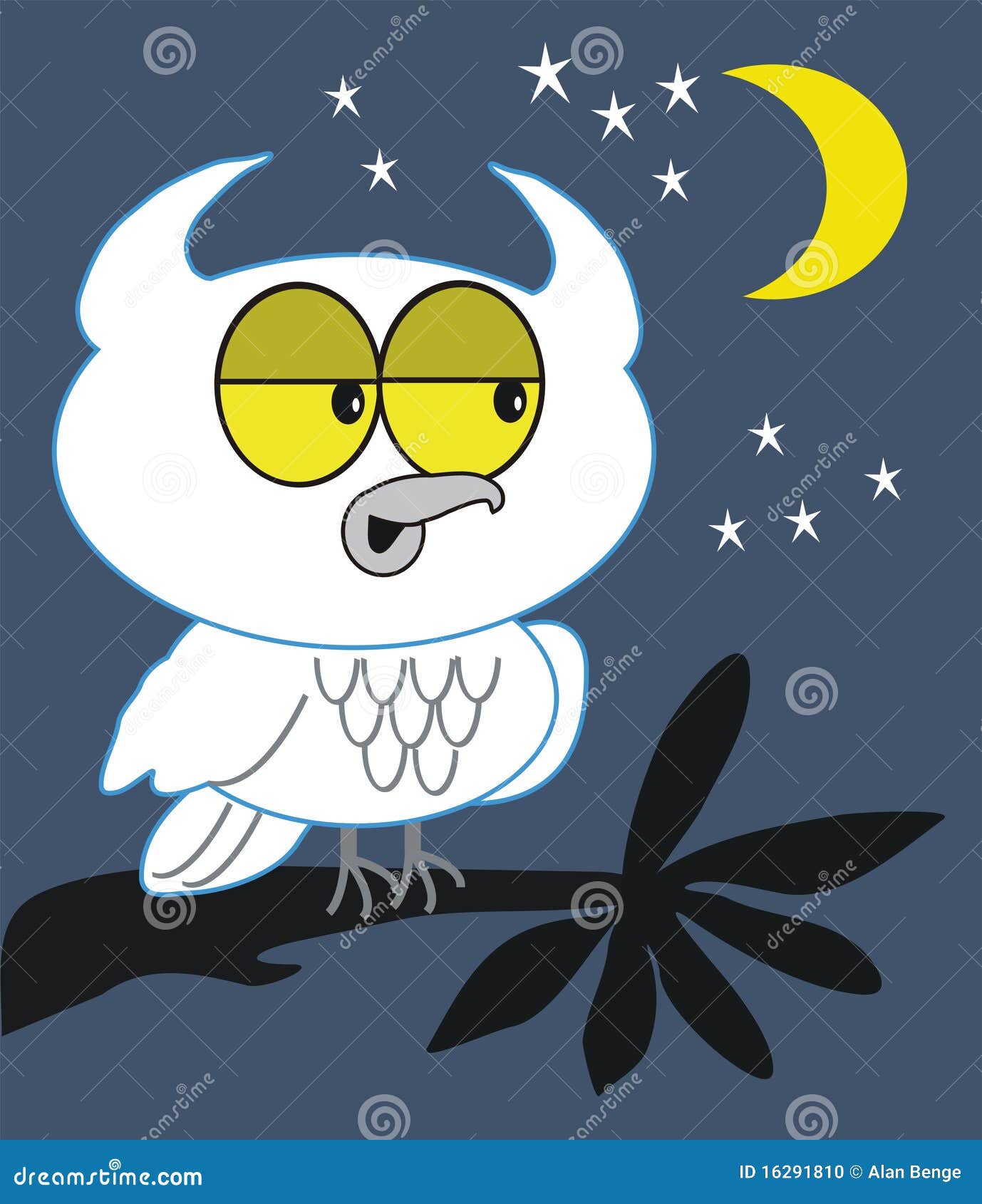 Night owl cartoon stock illustration. Illustration of night - 16291810