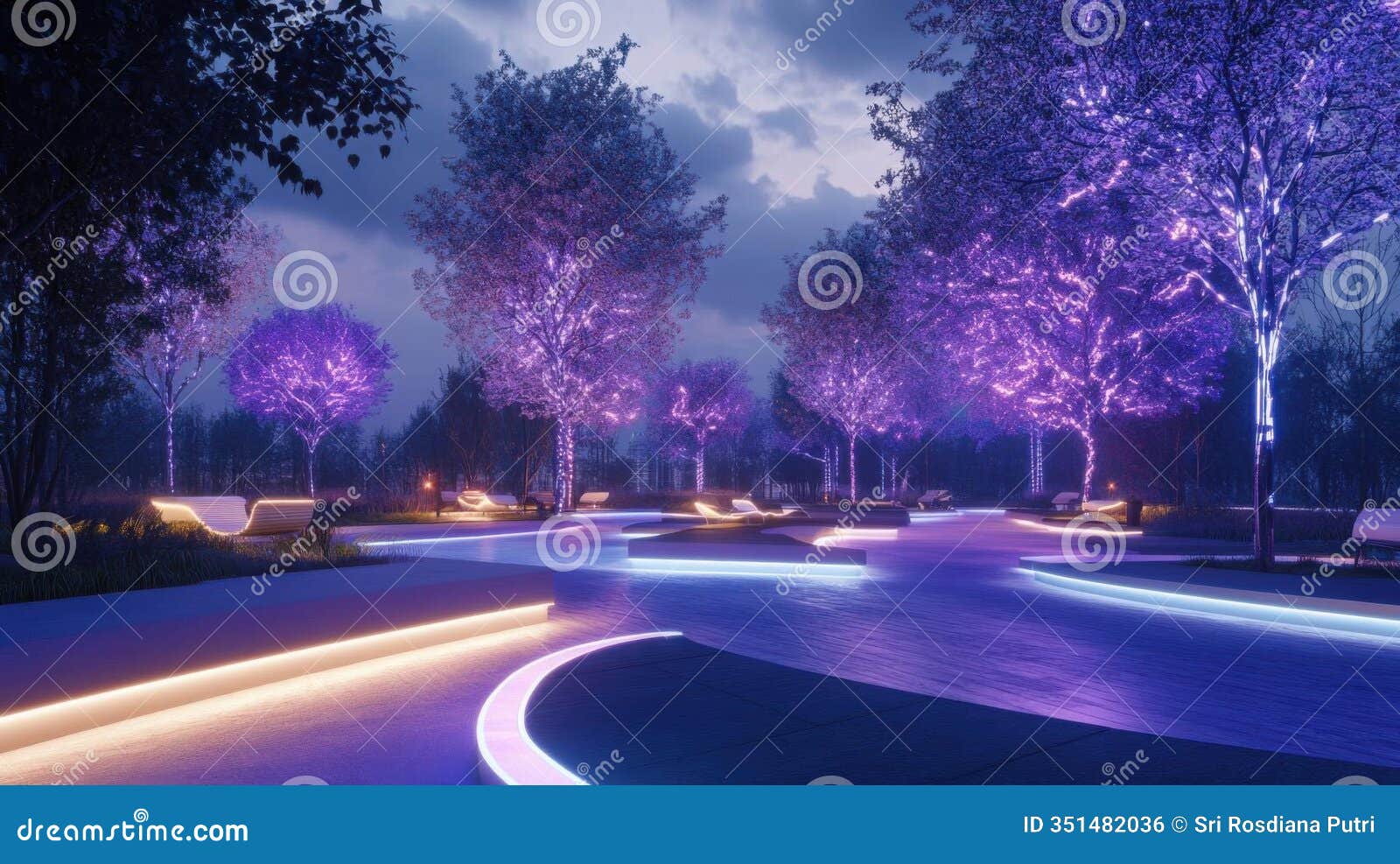 Illuminated Pathways Floor Lighting Embedded Along Corridors Or Stock ...