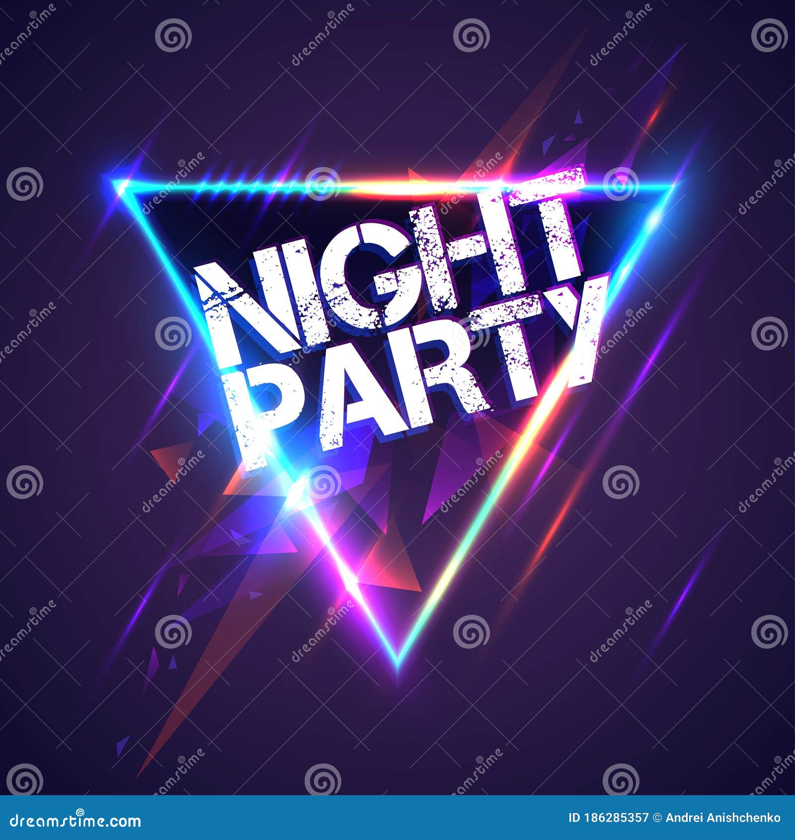 Night Party Poster with Glow Effect Stock Vector - Illustration of ...
