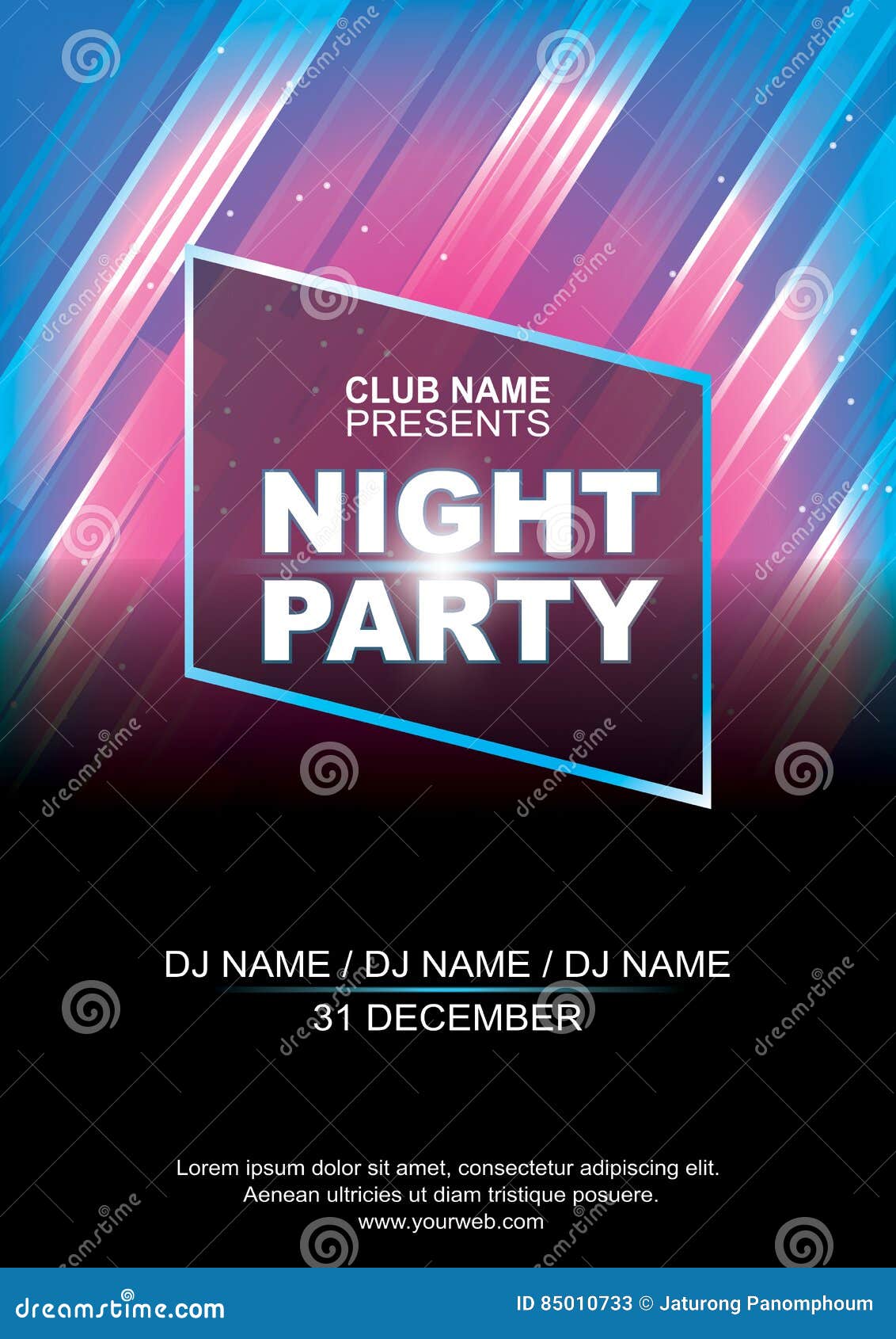 Night Party Poster Template Stock Vector - Illustration of abstract ...