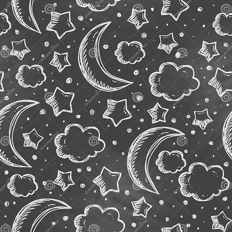 Night pattern stock vector. Illustration of moon, elements - 44646215