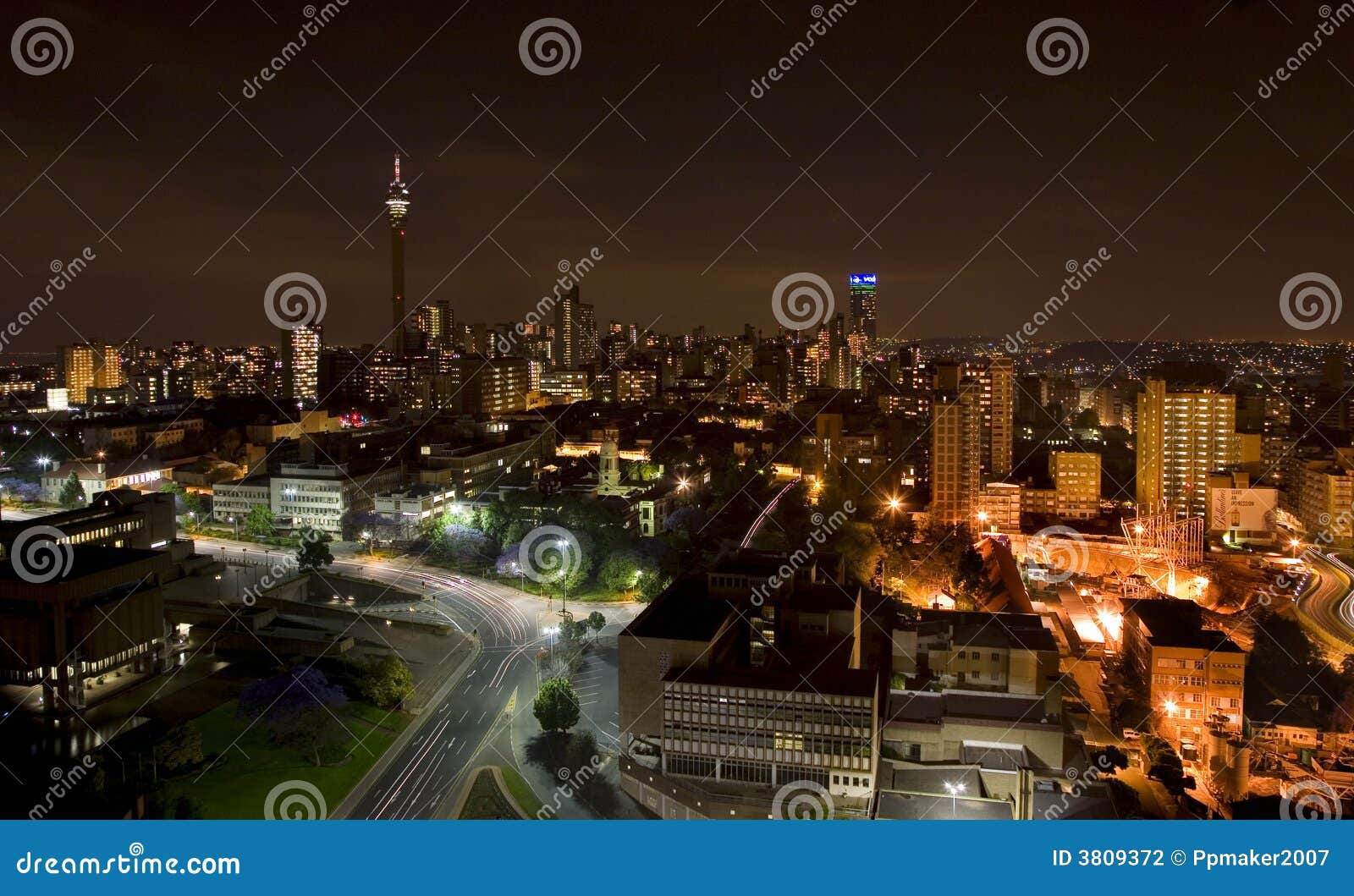 The Night Piece of City in Johannesburg Stock Photo - Image of travel ...
