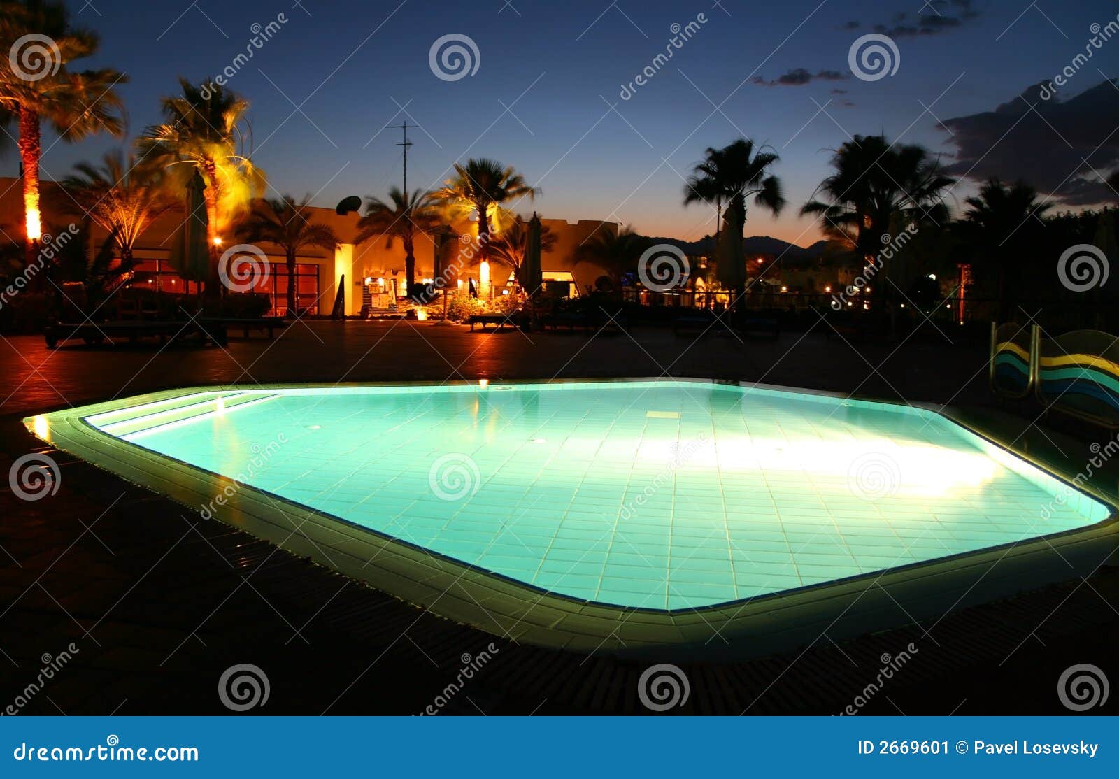 Night pool stock image. Image of lifestyles, resorts, travel - 2669601
