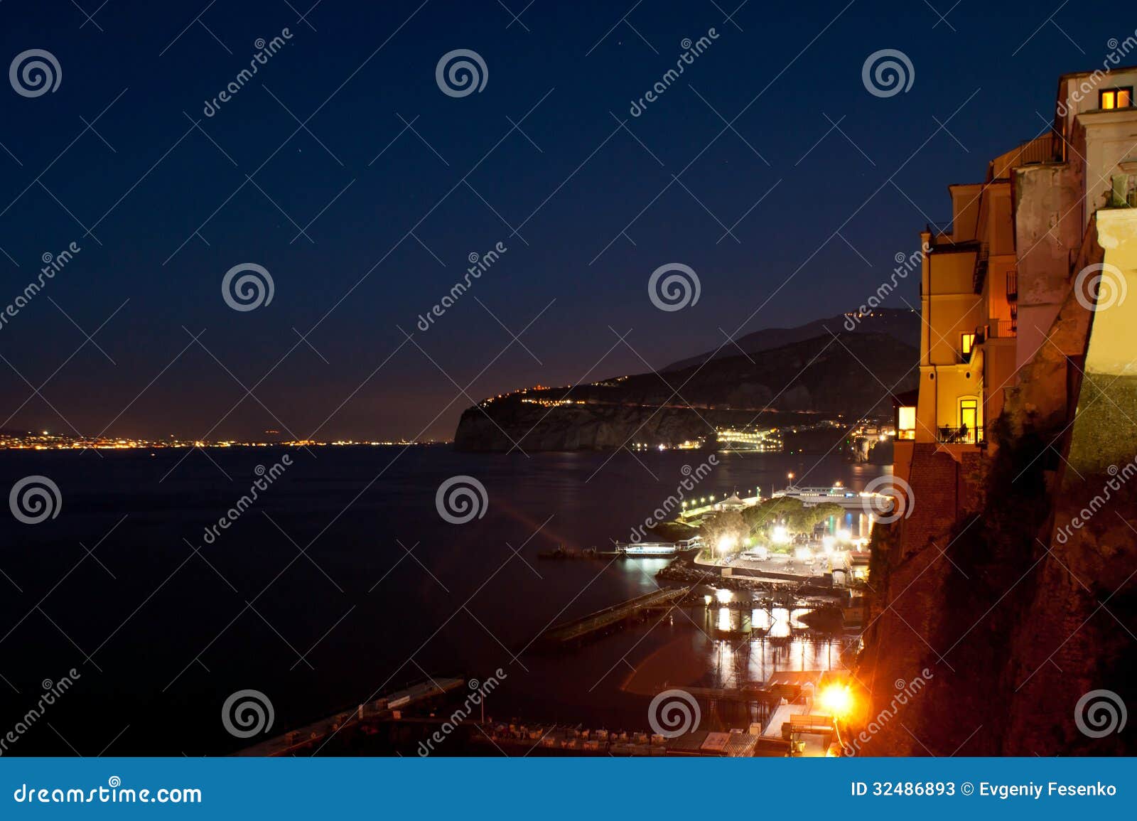 Night port stock image. Image of seascape, seashore, coastline - 32486893