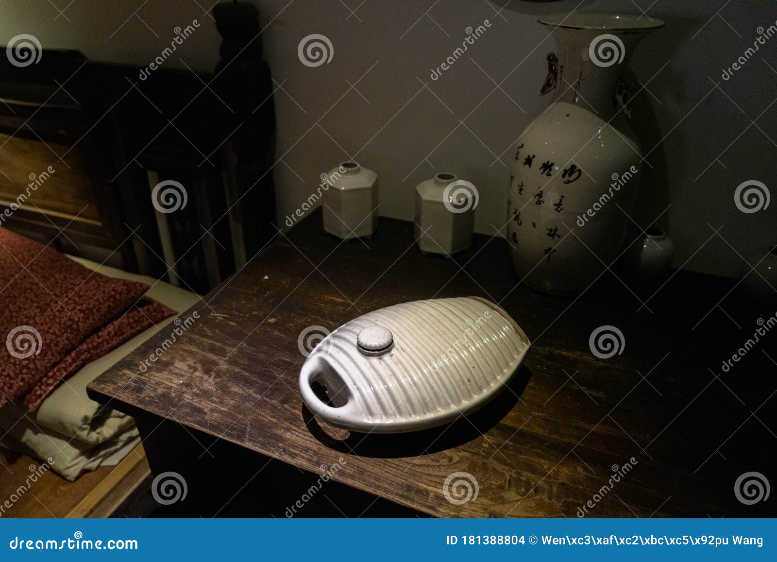 Night Pot Retro Nostalgia in Rustic Interior Stock Photo - Image of ...