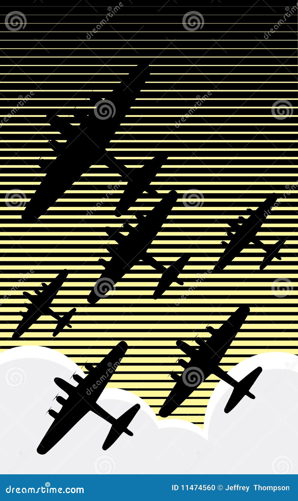 Night Raid stock vector. Illustration of retro, bombs - 11474560