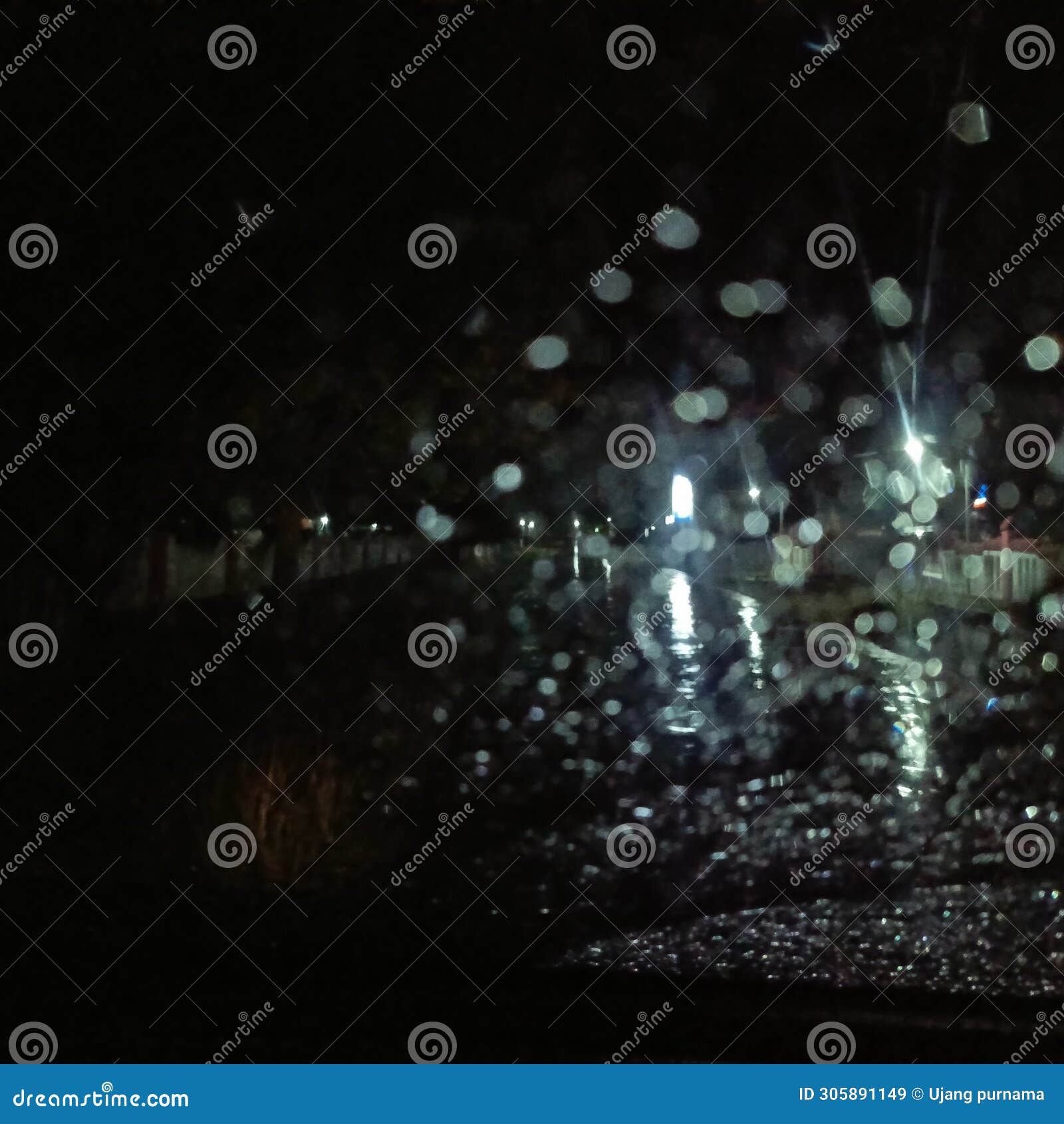 Night rain from car window stock image. Image of night - 305891149