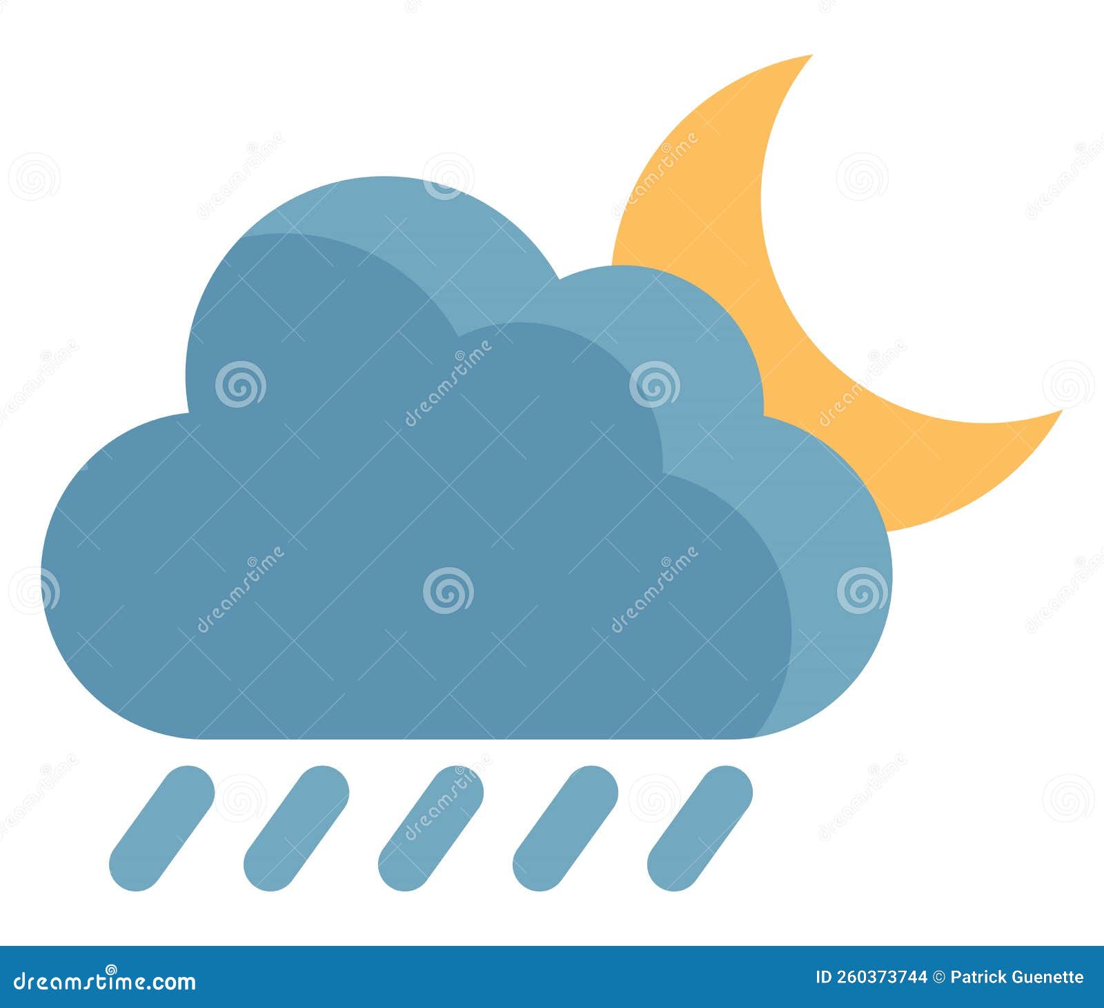Night rain, icon stock vector. Illustration of storm - 260373744