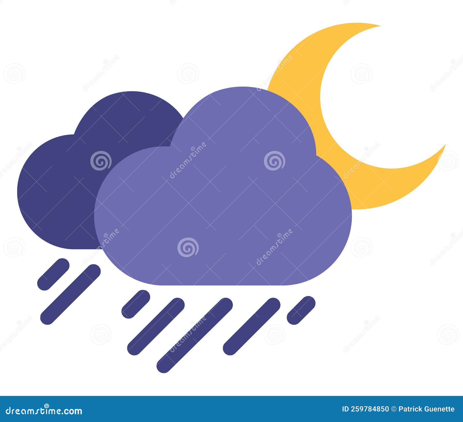 Night with Rainy Clouds, Icon Stock Vector - Illustration of outdoor ...