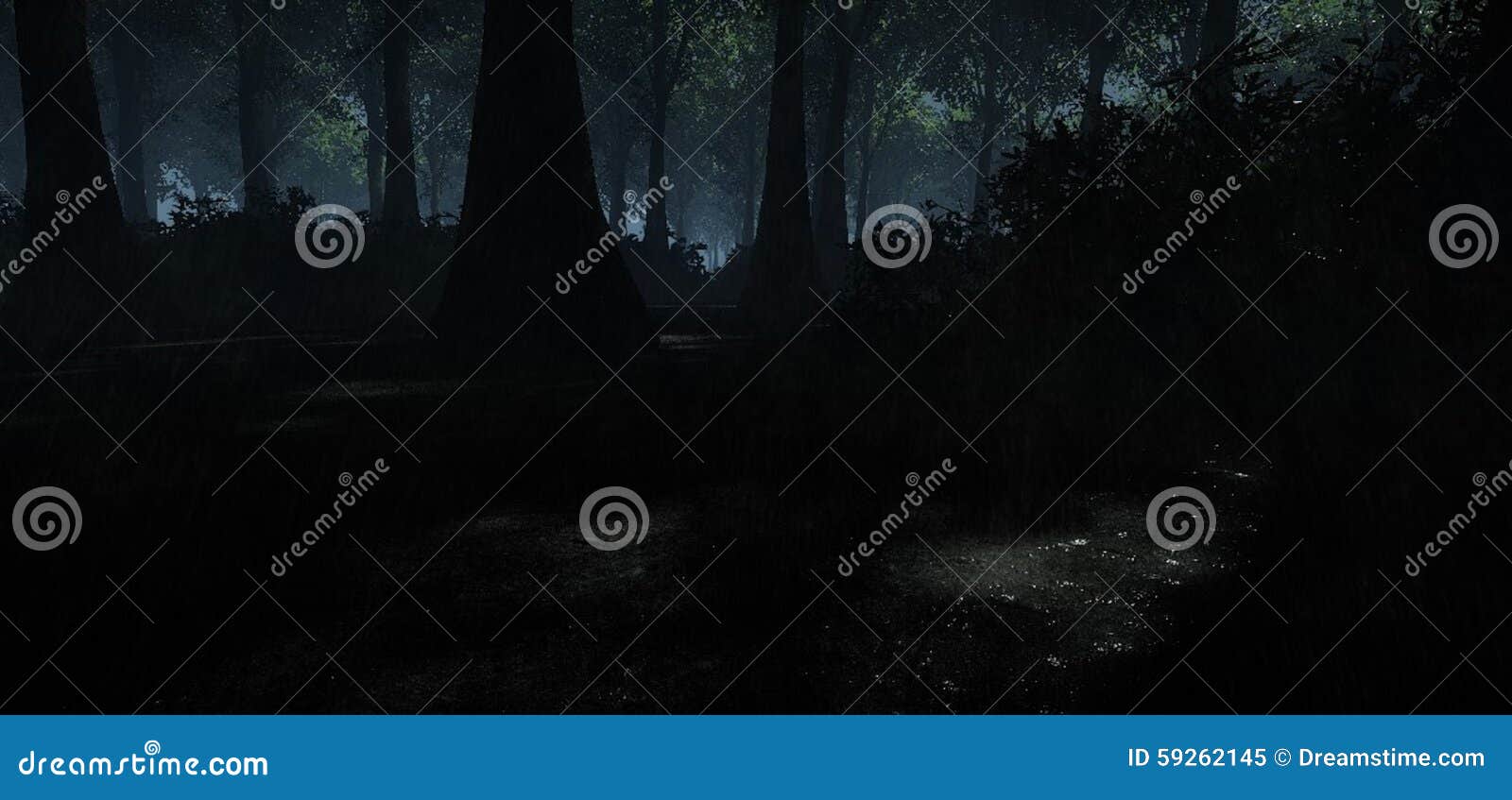 The night and rainy forest stock illustration. Illustration of rainy ...