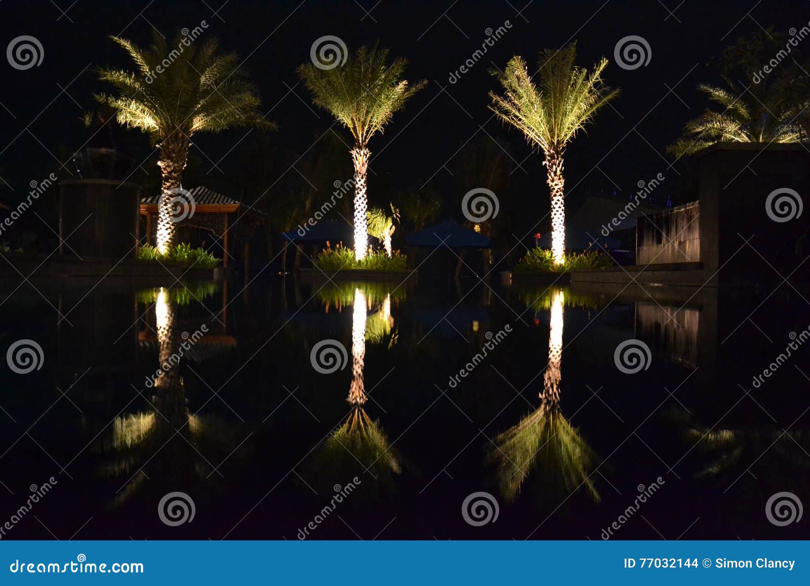 Night reflections stock photo. Image of resort, night - 77032144
