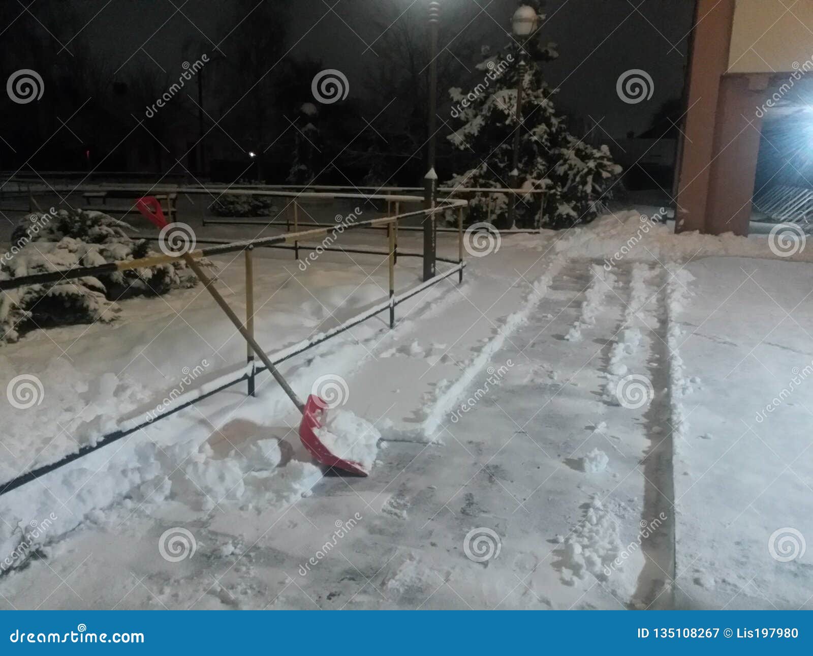 Night Rendezvous with Snowdrifts Stock Image - Image of light, night ...