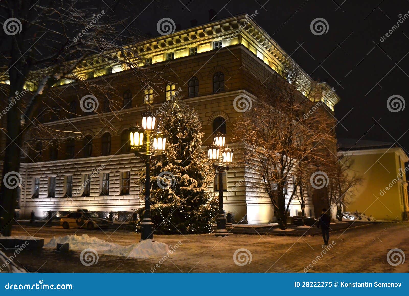 Night Riga stock image. Image of snow, town, beautiful - 28222275