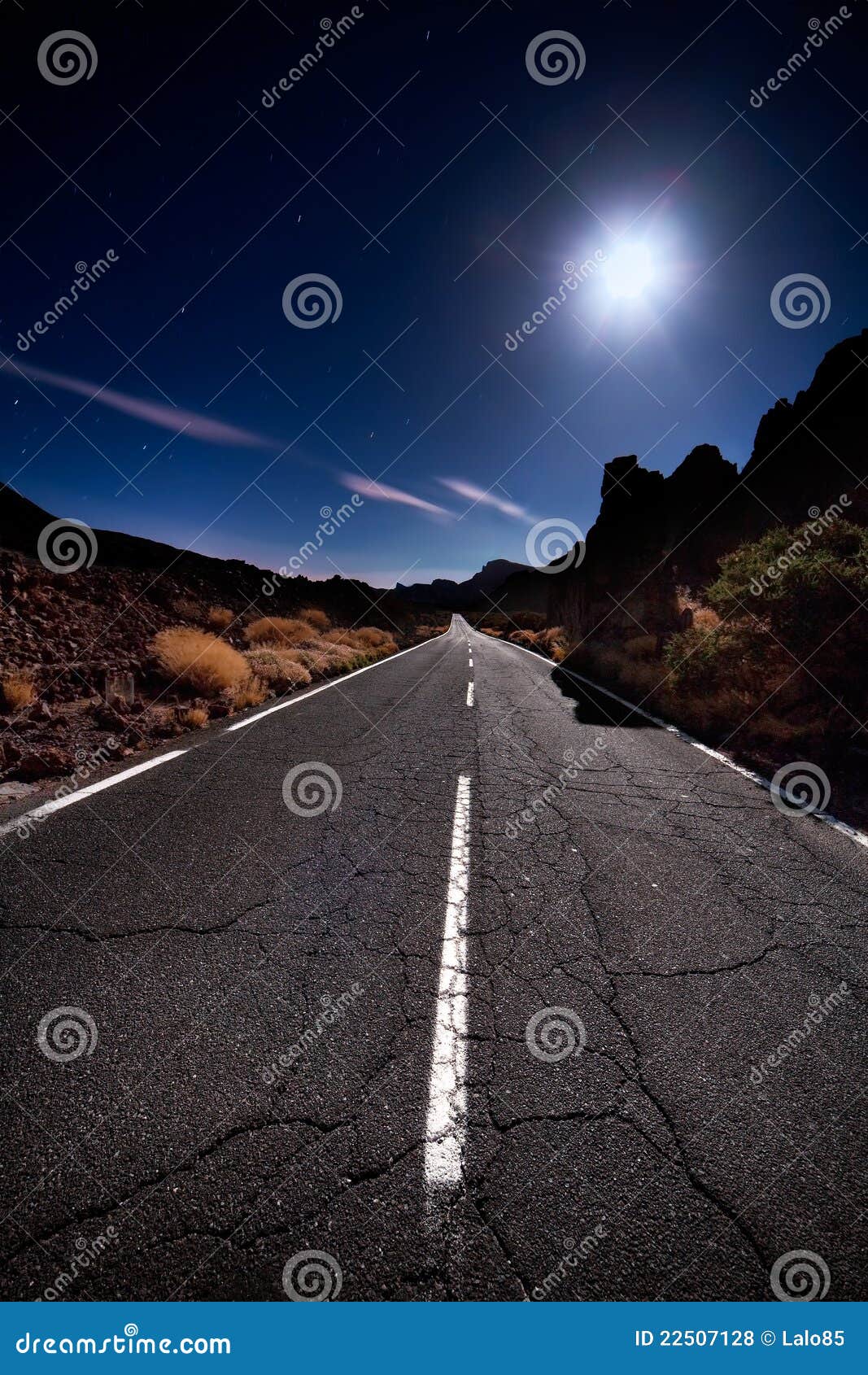 Night Road stock photo. Image of desert, glowing, lanes - 22507128