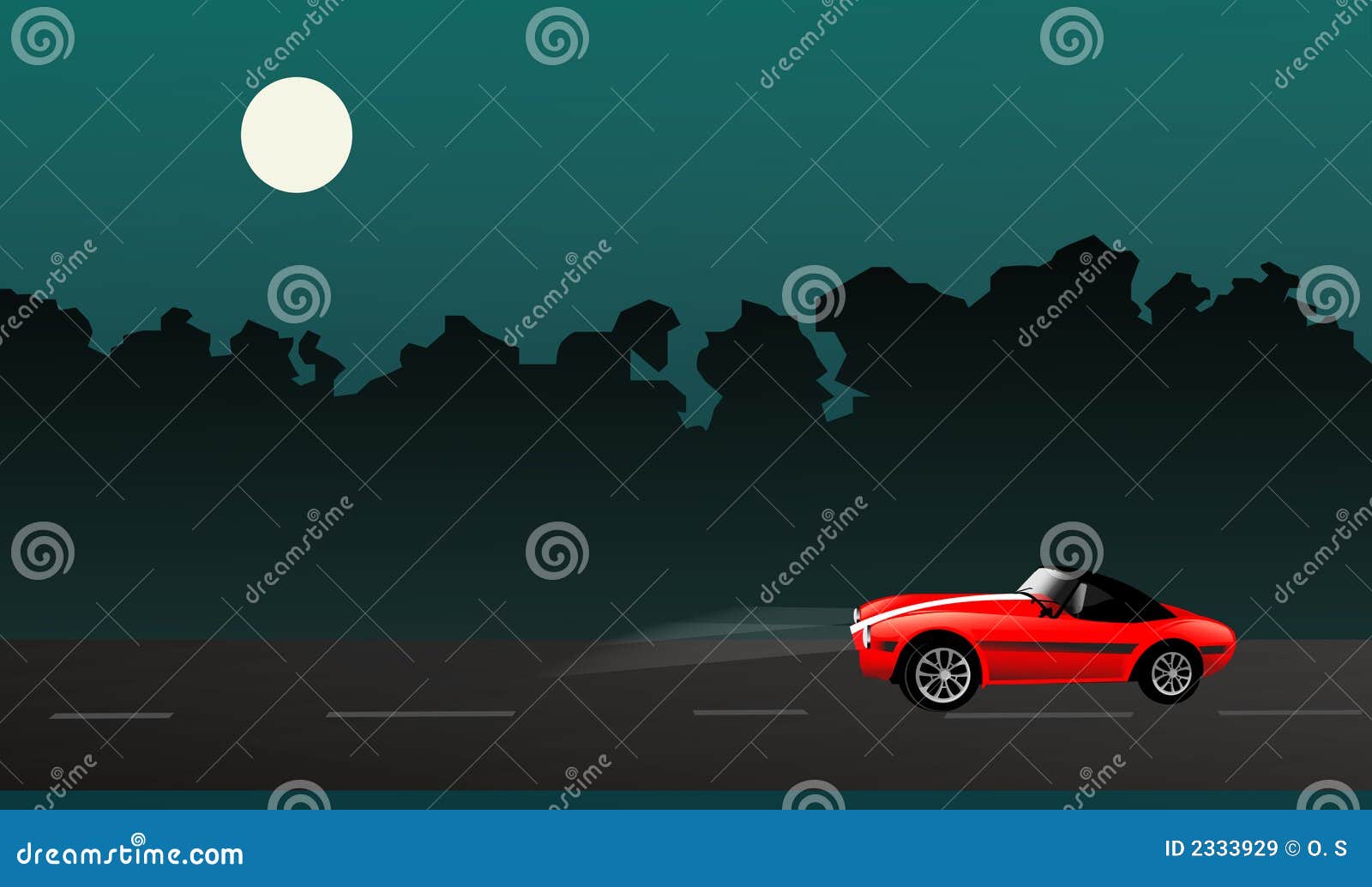Night road stock illustration. Illustration of exclusive - 2333929