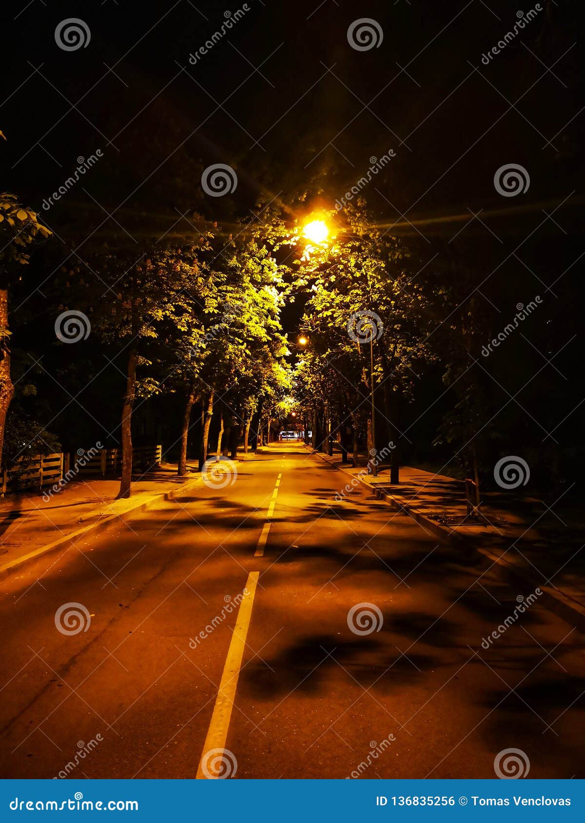 Night road walks editorial photo. Image of view, street - 136835256