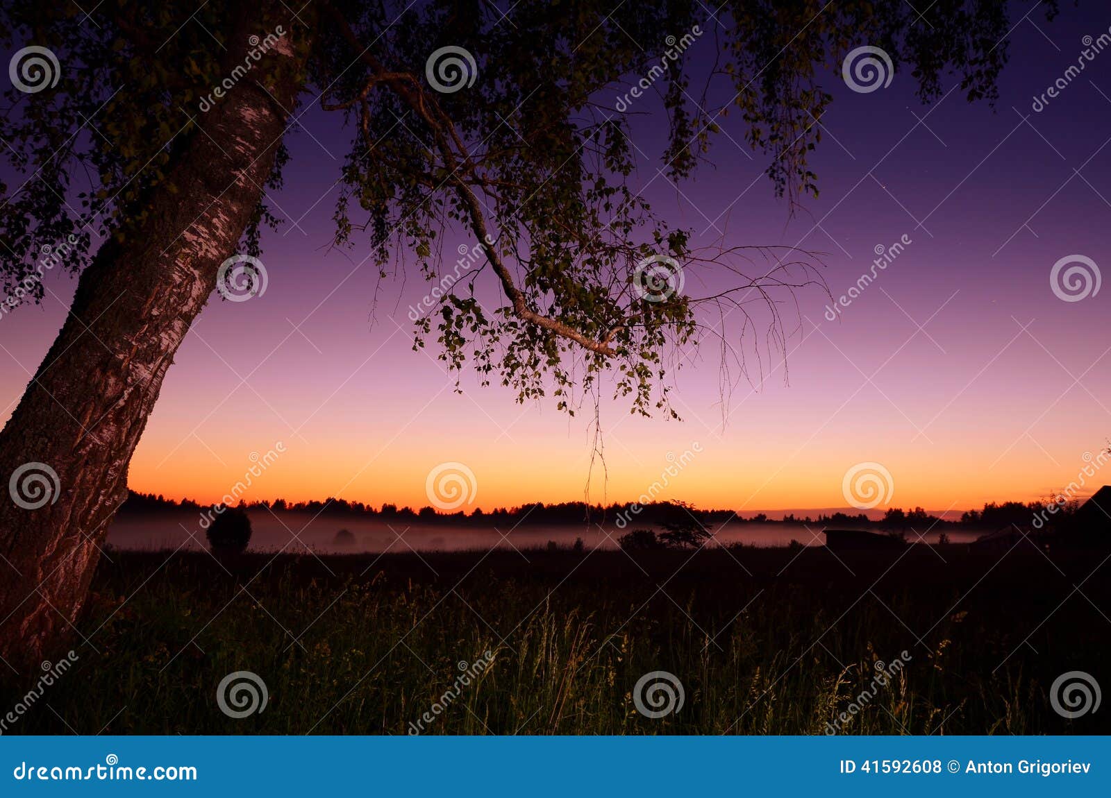 Night rural landscape stock photo. Image of color, hill - 41592608