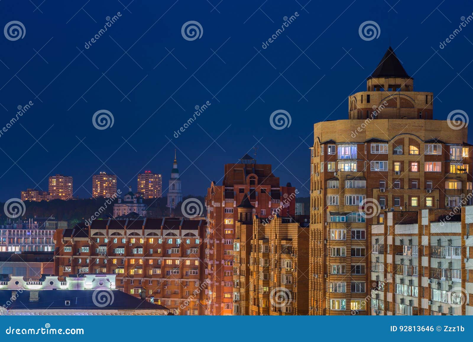 Night russian cityscape stock photo. Image of house, city - 92813646