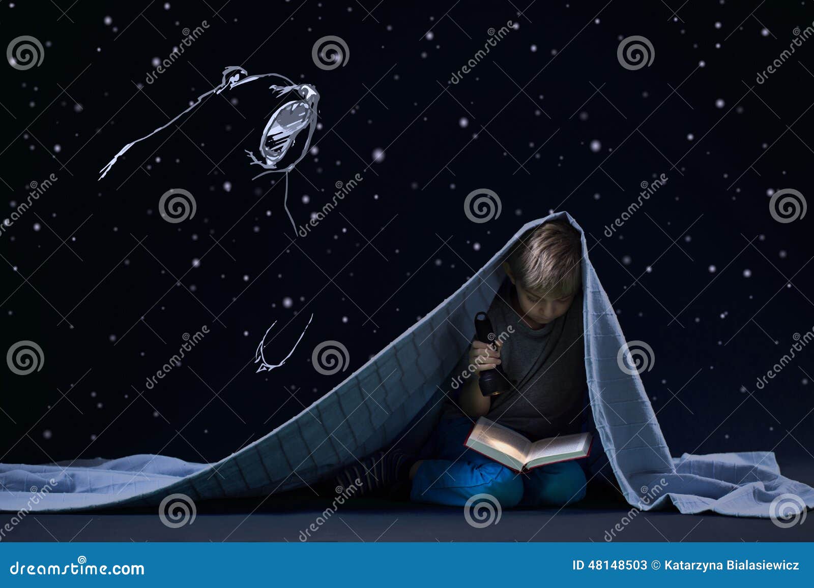Night s reading with torch stock image. Image of caucasian - 48148503