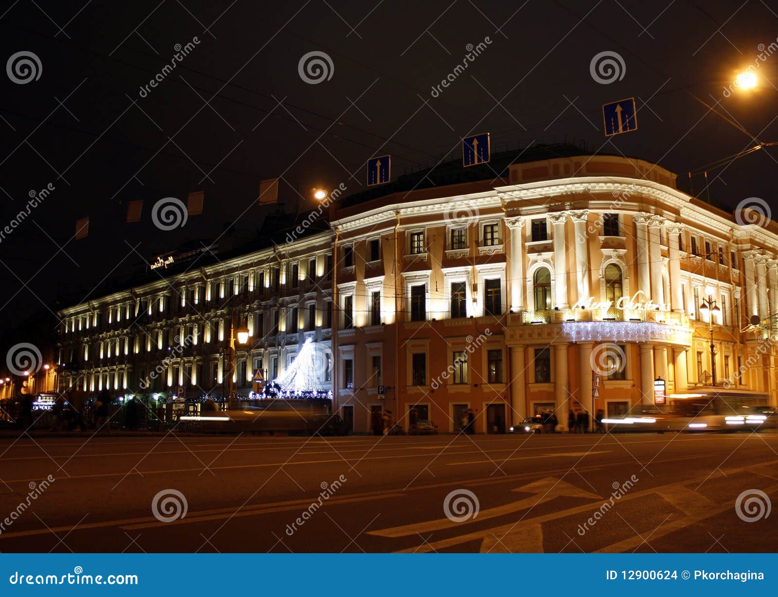 Night Saint Petersburg stock photo. Image of plaza, street - 12900624