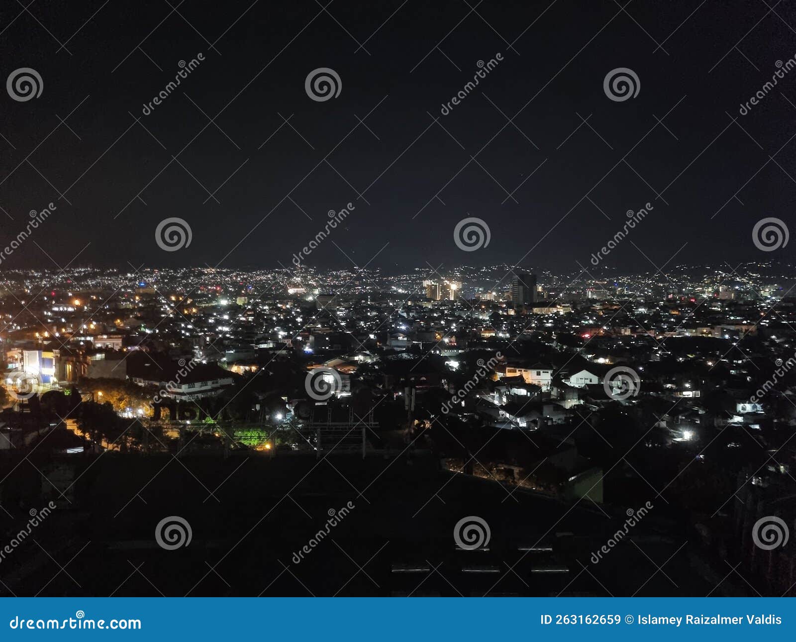 Night Scenary from Top of the Building Stock Image - Image of grey ...