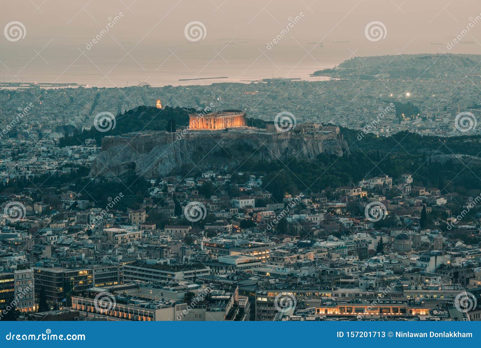 Night Scene of Athens, Greece Stock Image - Image of athens, city ...