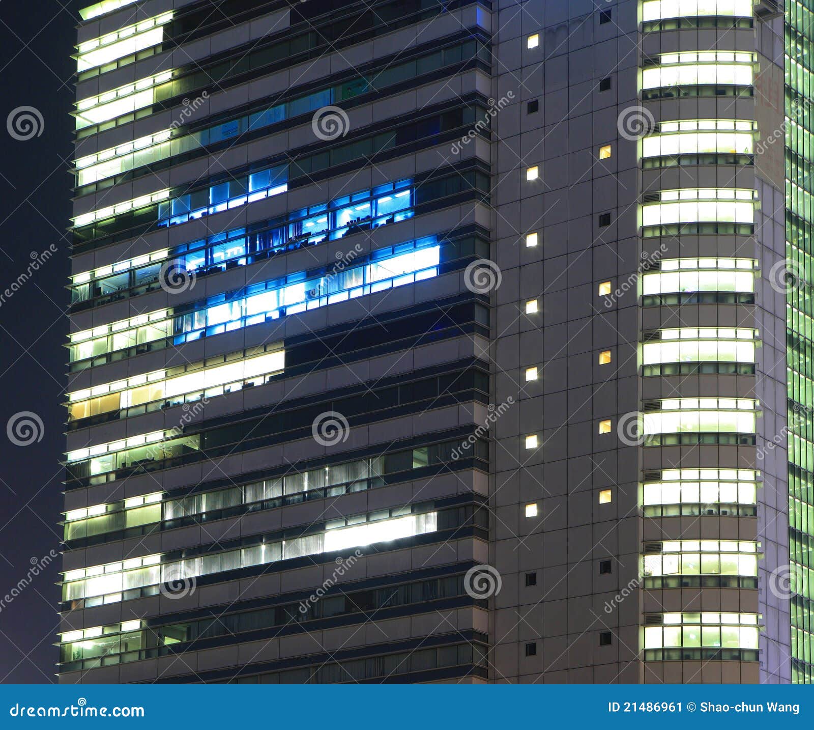 Night scene of building stock image. Image of tainan - 21486961