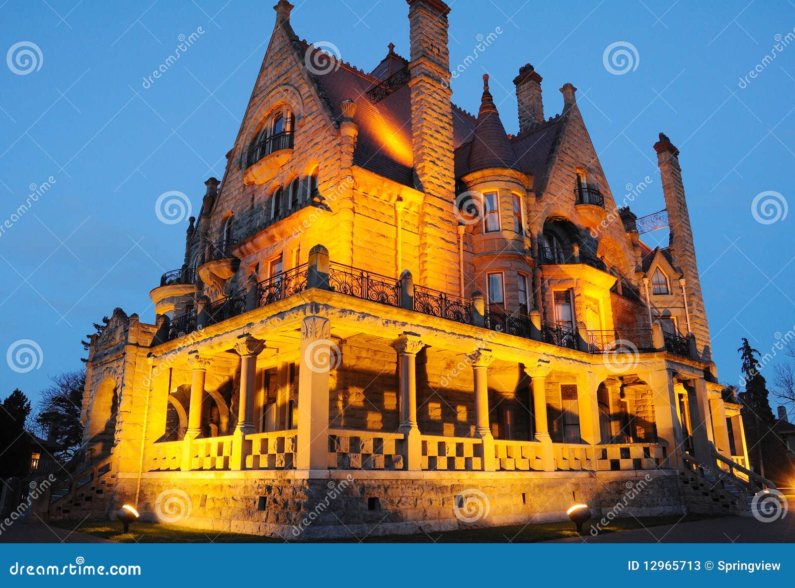 Night scene of castle stock image. Image of building - 12965713