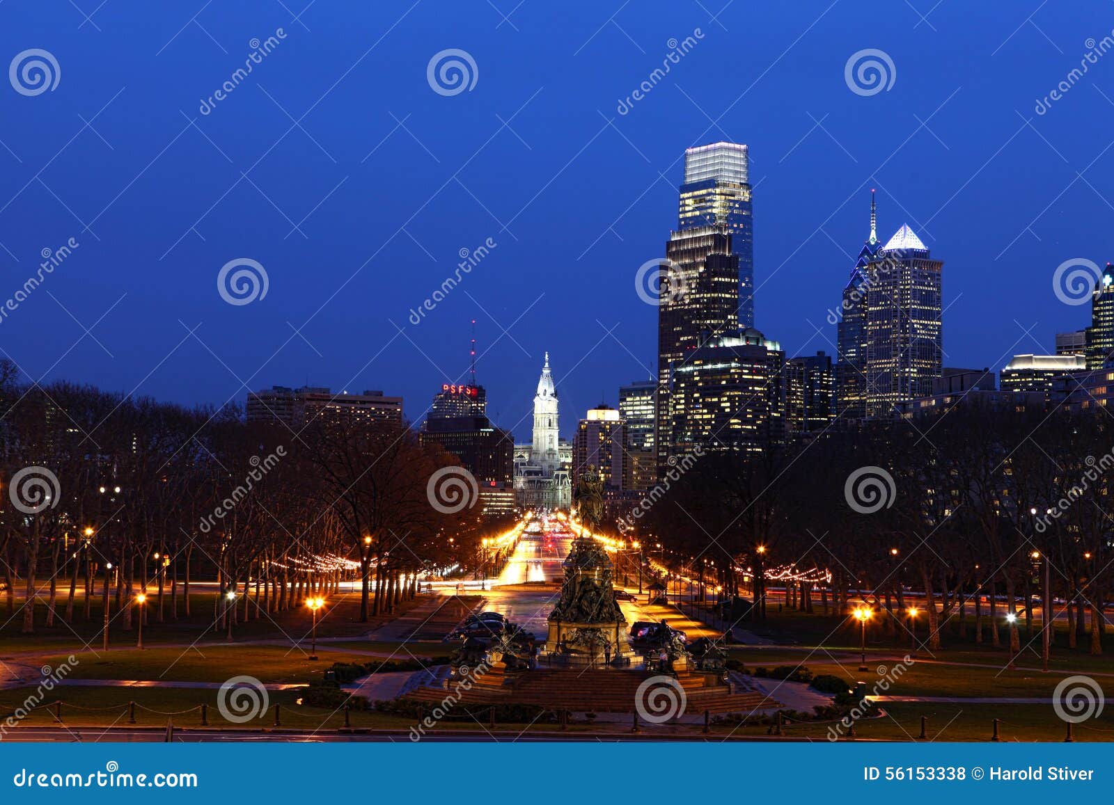 Night Scene of the City of Philadelphia Stock Photo - Image of ...