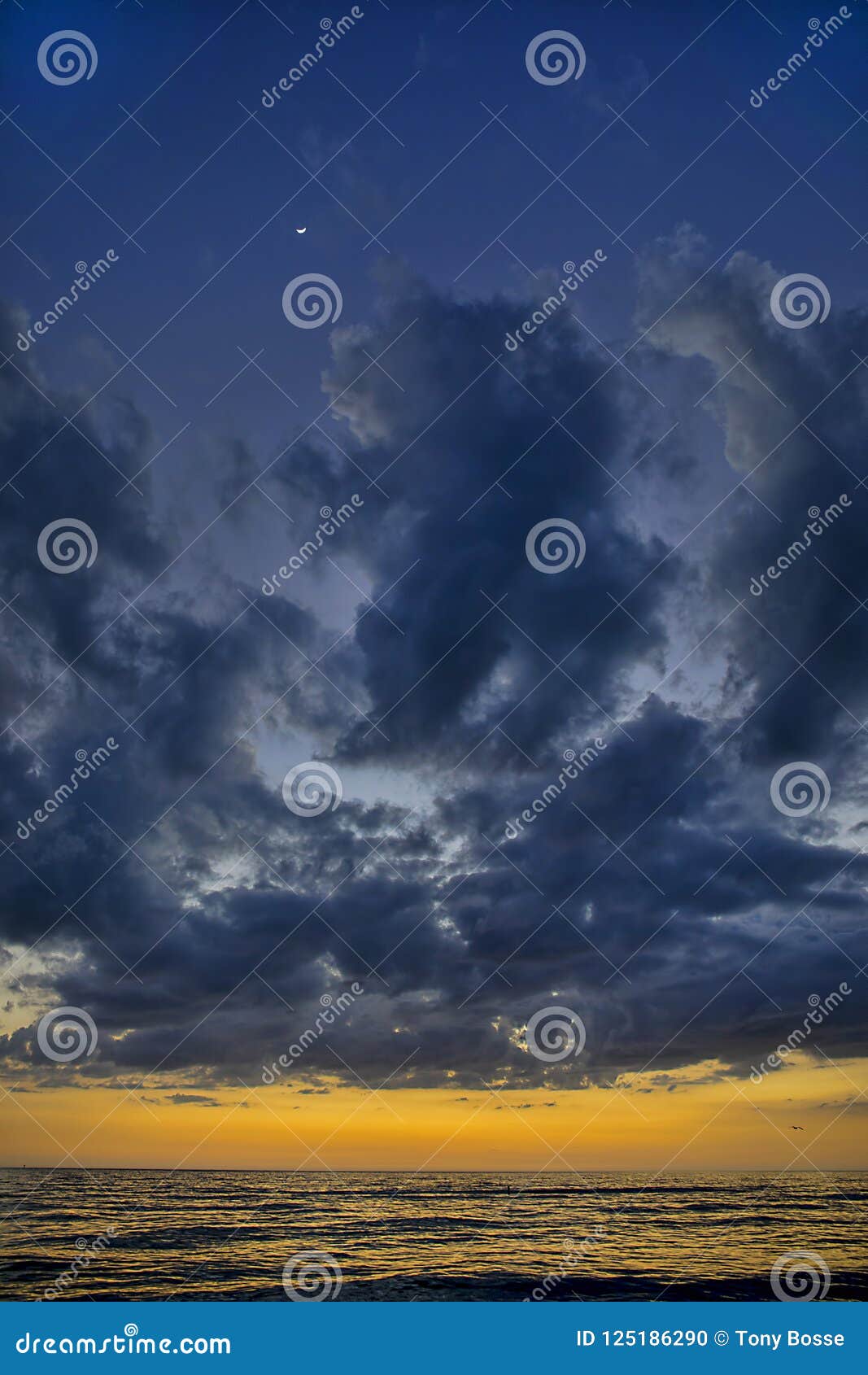 Night Time Cloudscape after the Sunset, Over the Ocean Stock Photo ...