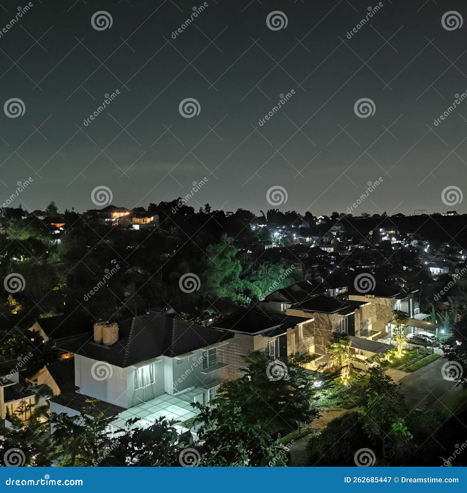 Night Scene at Dago Valley 3 Stock Image - Image of light, reflection ...