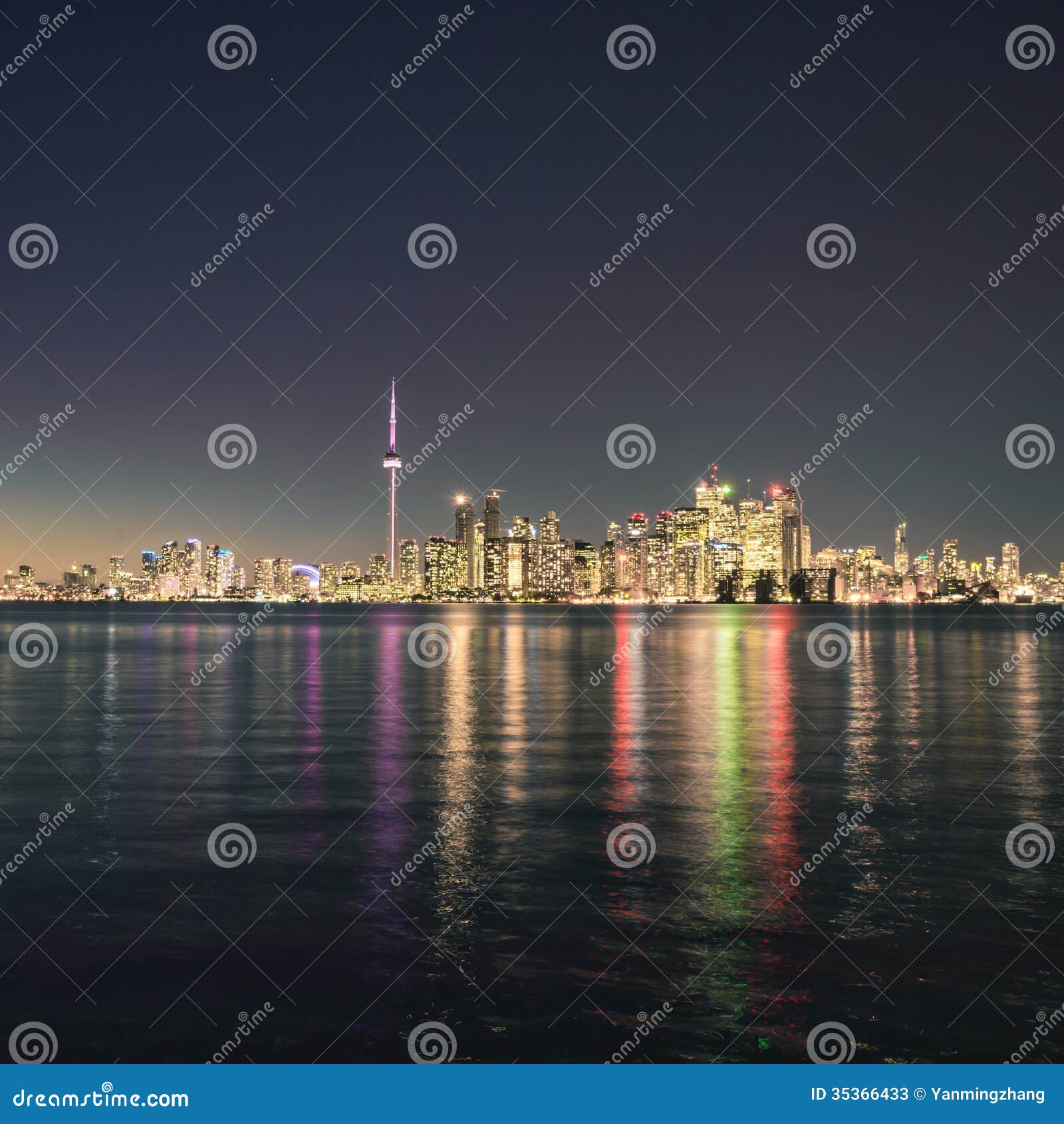 Night Scene of Downtown Toronto Stock Image - Image of bright, lights ...