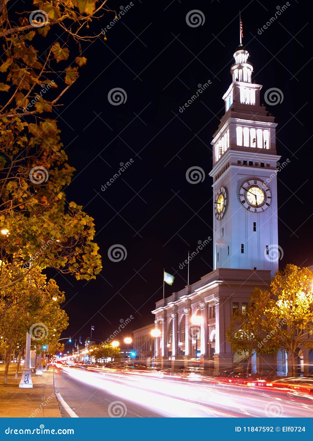 The Night Scene of Ferry Building Stock Photo - Image of daybreak ...