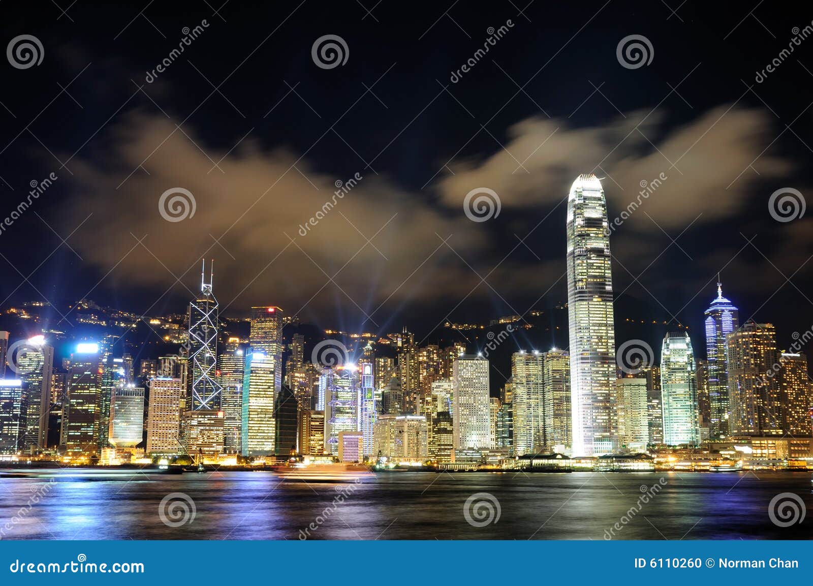 Night Scene of Hong Kong Cityscape Stock Photo - Image of harbor, scene ...