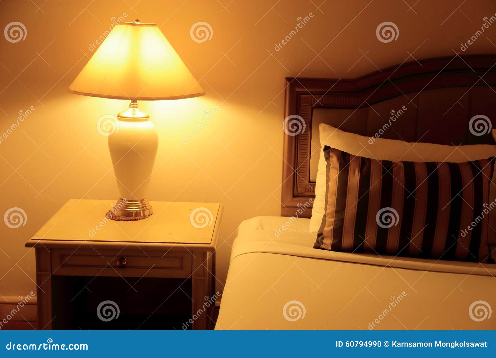 Night Scene Image of Hotel Room Interior. Stock Photo - Image of ...