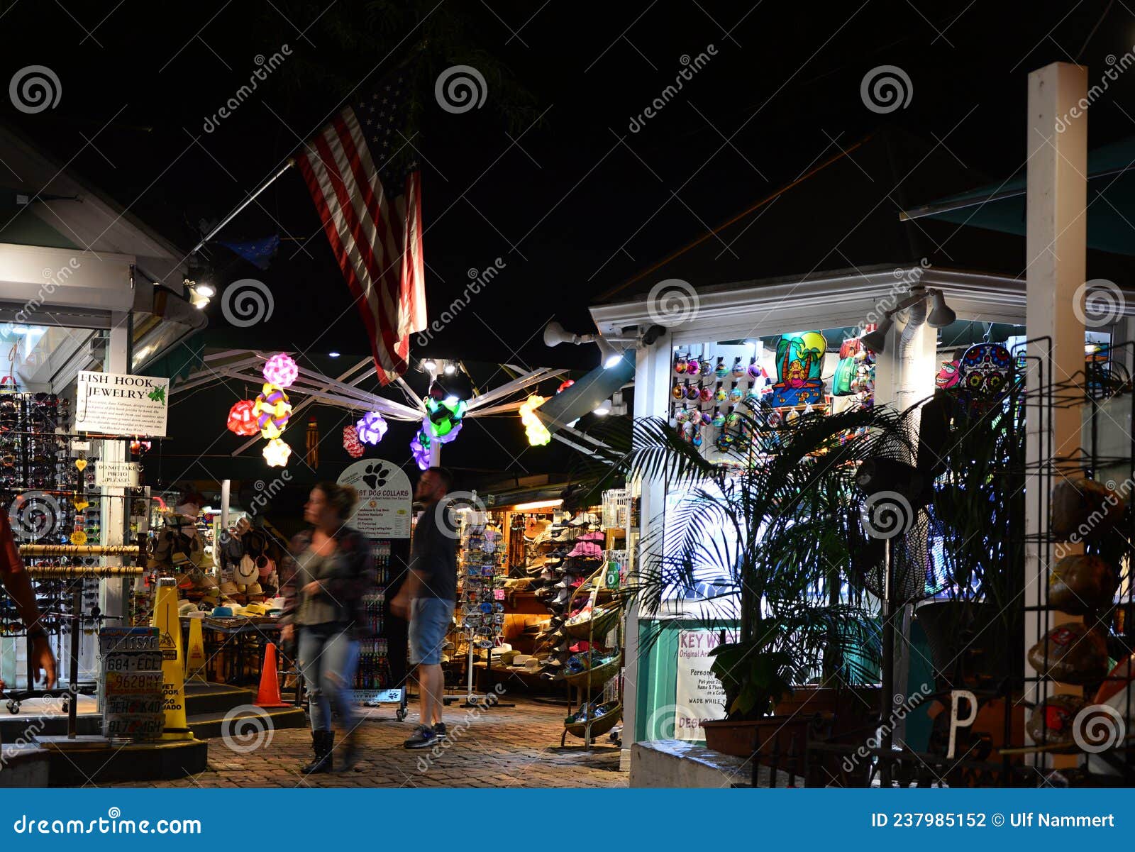 Night Scene in Key West, Florida Keys Editorial Photography - Image of ...