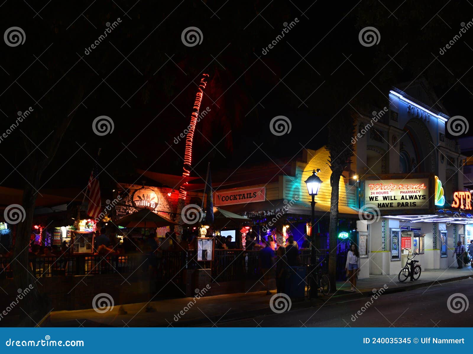 Night Scene in Key West, Florida Keys Editorial Image - Image of ...