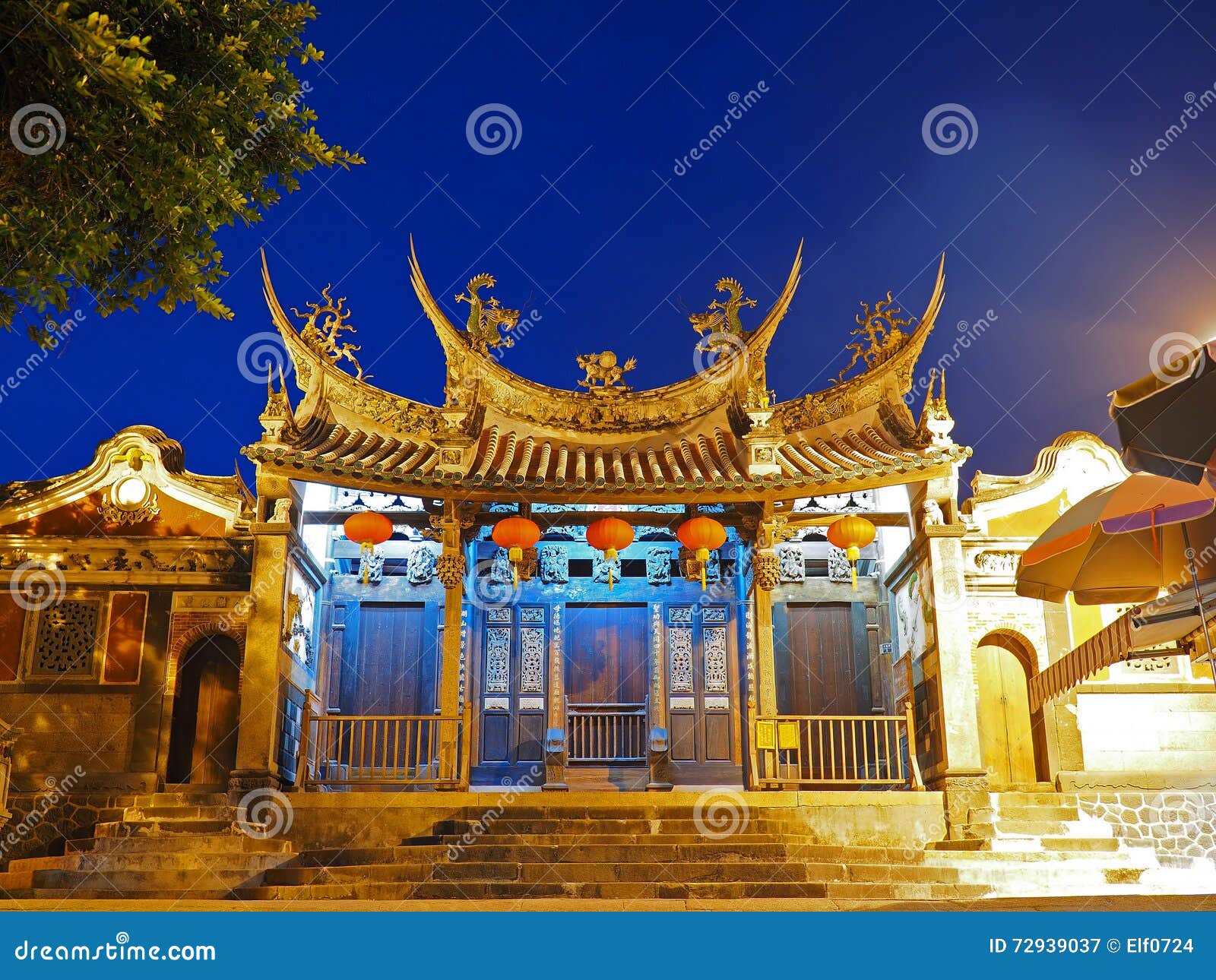 Night Scene of Mazu Temple in Penghu Stock Image - Image of ancient ...