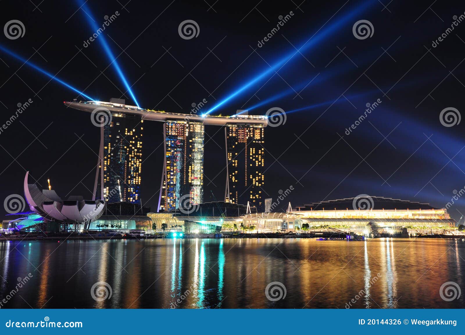 Night Scene of MBS stock photo. Image of travel, urban - 20144326