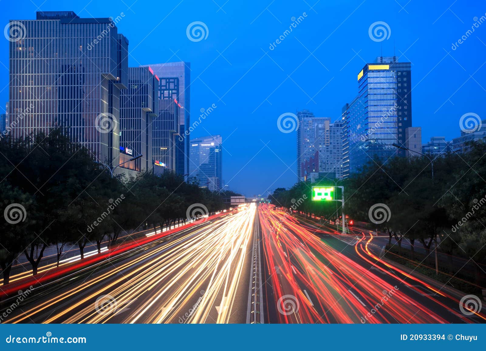 Night Scene of Modern Beijing Stock Photo - Image of movement, downtown ...