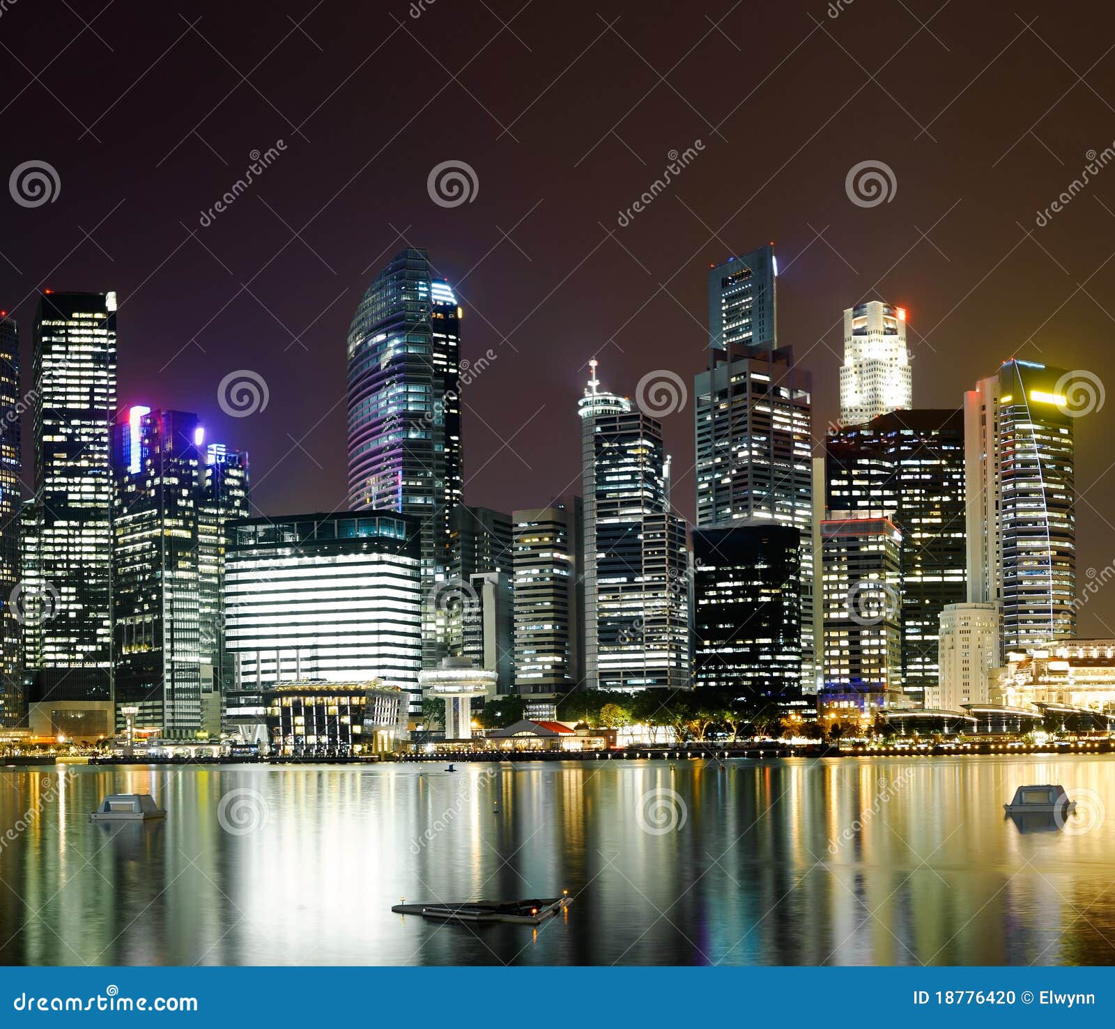 Night scene of modern city stock photo. Image of illuminated - 18776420