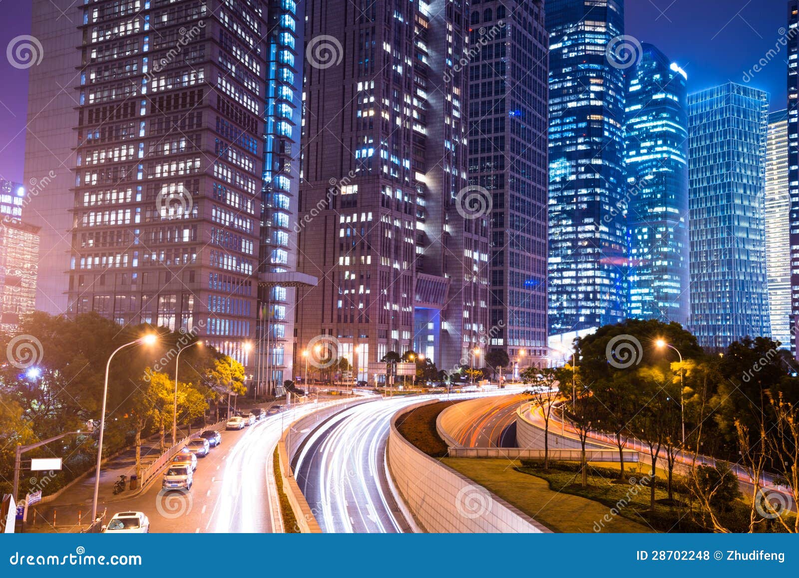 Night scene of modern city stock photo. Image of dramatic - 28702248