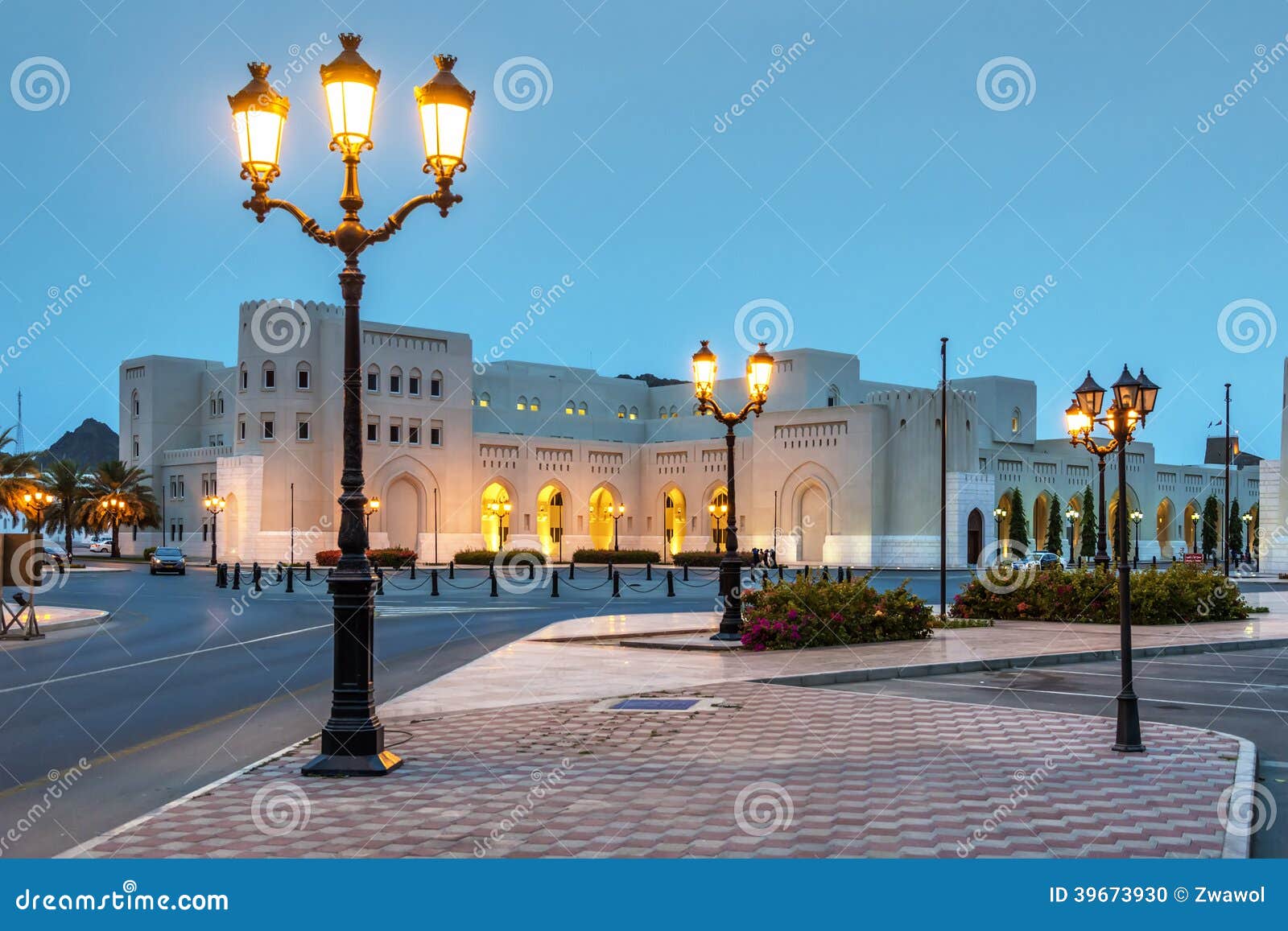 Night scene Muscat stock photo. Image of coast, evening - 39673930